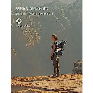 besrey Baby Backpack Carrier, Toddler Hiking Backpack with Safety 3-Height Seat, Adjustable Straps&Waist Belt, Foldable Frame Lightweight Large Capacity Child Carrier for Hiking Black