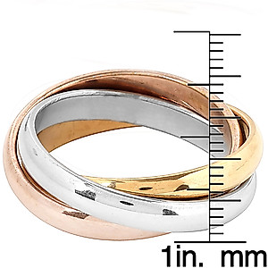 West Coast Jewelry Women's Tri-Color Stainless Steel Intertwined Triple Ring - Size 9
