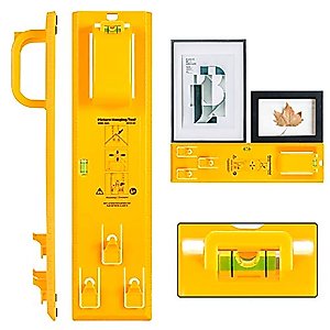 Picture Hanging Tool with Level Easy Frame Picture Hanger Wall Hanging Kit (Yellow Hanging Tool)