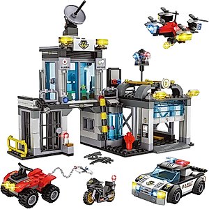 INRATELL City Police SWAT Station Building Blocks Set 564PCS, SWAT Station Playset Kit with S.W.A.T Cop Car, Motorcycle, ATV, Drone, Police Chase Game Building Toys Xmas Gifts for Boys Kids Ages 6+