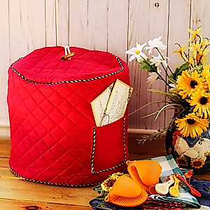 6QT/8QT Electric Pressure Cookers Decorative Pocket Electric Pressure Pot Dust Cover Small Kitchen Appliances Accessories (6 Quart, Red)