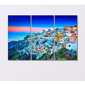 Fira Town on Santorini Island Greece Canvas Print 1 Panel / 36x24 inches