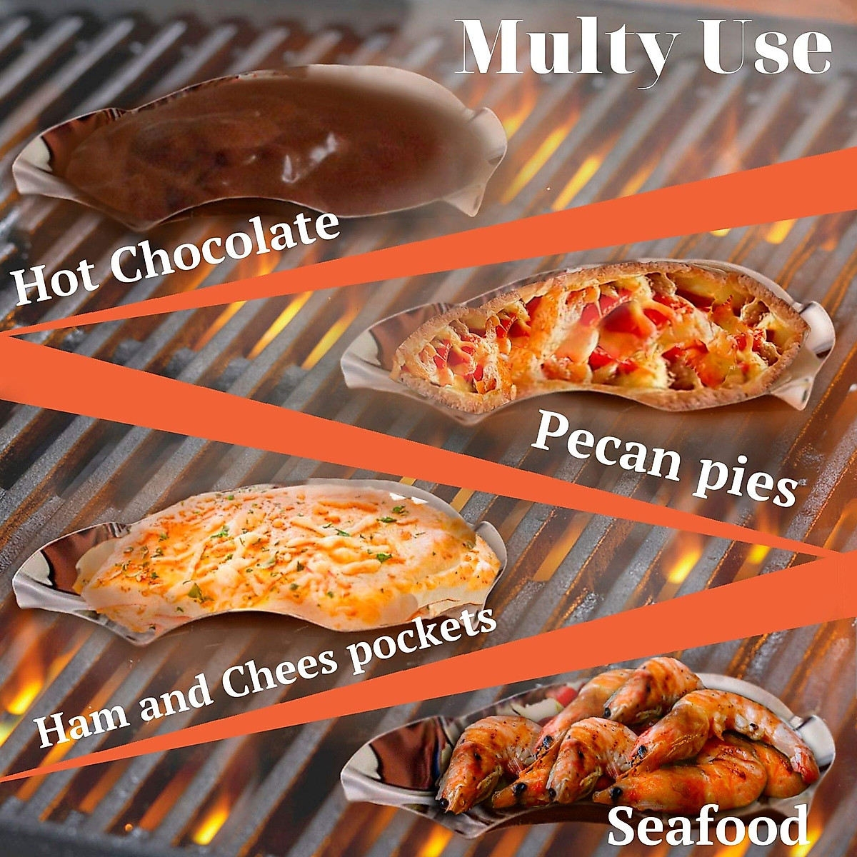 20 Pcs Set Oyster Shells Stainless Steel Reusable - large Oyster Grilling Pan - Metal Oyster Baking Dish - Great for Seafood of all Kind