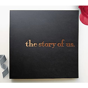 Story Of Us Journal, Couples Scrapbook, Softcover Couples Journal 8.5x8.5, 90 Pgs. Embossed Gold Foil, Couple Scrapbook Album, Memory Book Couples Scrapbooking, Anniversary First Paper, Wedding Album