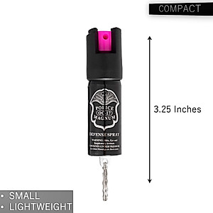 POLICE MAGNUM Mini Pepper Spray Bulk Pack- Max Heat Strength- Made in The USA - 1/2oz Twist Lock Keyrings (20 Hot Pink) Half Ounce