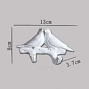 gazechimp Luxury Coat Key Hanger,Resin Bird Wall Decorations,Coat Clothes Towel Hook for Bedroom Home Entryway, White