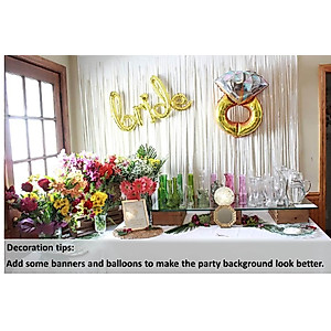 Vanujoy 3 Pack White Plastic Tinsel Fringe Backdrop Curtains 2024 Graduation Party Decoration Party Fringe for Mardi Gras Fiesta Mother & Father's Day Cinco De Mayo Ramadam Patriotic Party Decoration