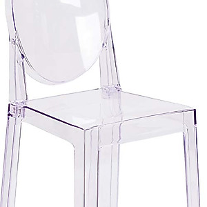 Flash Furniture Revna 4 Pack Revna Ghost Chair with Oval Back in Revna Transparent Crystal