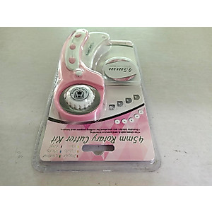 45mm Rotary Cutter with 5pcs Extra Blades, Ergonomic Handle Rolling Cutter with Safety Lock for Fabric, Leather, Crafting, Sewing, Quilting, Fabric Rotary Cutter Perfect for Left & Right Hand(Pink)