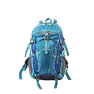 BOSON 40L Water-Resistant Durable Outdoor Sport Backpack with Rain Cover for Camping Hiking Climbing Travel Casual Daypack Rucksack (Blue)