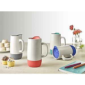 Ello Jane 18oz Ceramic Travel Mug with Handle, Splash-Resistant Slider Lid and Built-in Coaster, Perfect for Coffee and Tea, BPA Free, Dishwasher Safe, Holiday Gift Her Him, Midnight