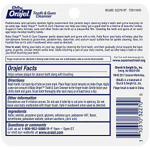 Orajel Elmo Fluoride-Free Tooth & Gum Cleanser with Finger Brush, Combo Pack, Fruity Fun Flavored Non-Fluoride, 0.7 oz.