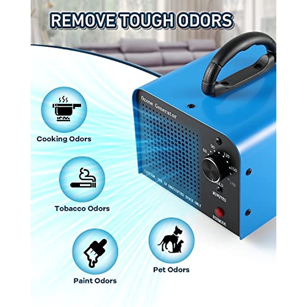 ECNLAN 0zone Generator, 30000mg/h 0zone Machine Ionizer for Home/Basement/Smoke/Pet Room