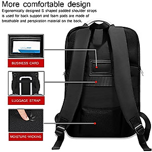 Oakisma Travel Laptop Backpack for Men Women Business School Backpacks with USB Charging Port and 14 inch-17.5 inch Computer College Student Gift(Black)