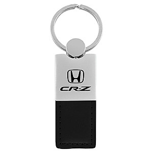 Au-TOMOTIVE GOLD Duo Rectangular Leather Key Chain for Honda CR-Z (Black)