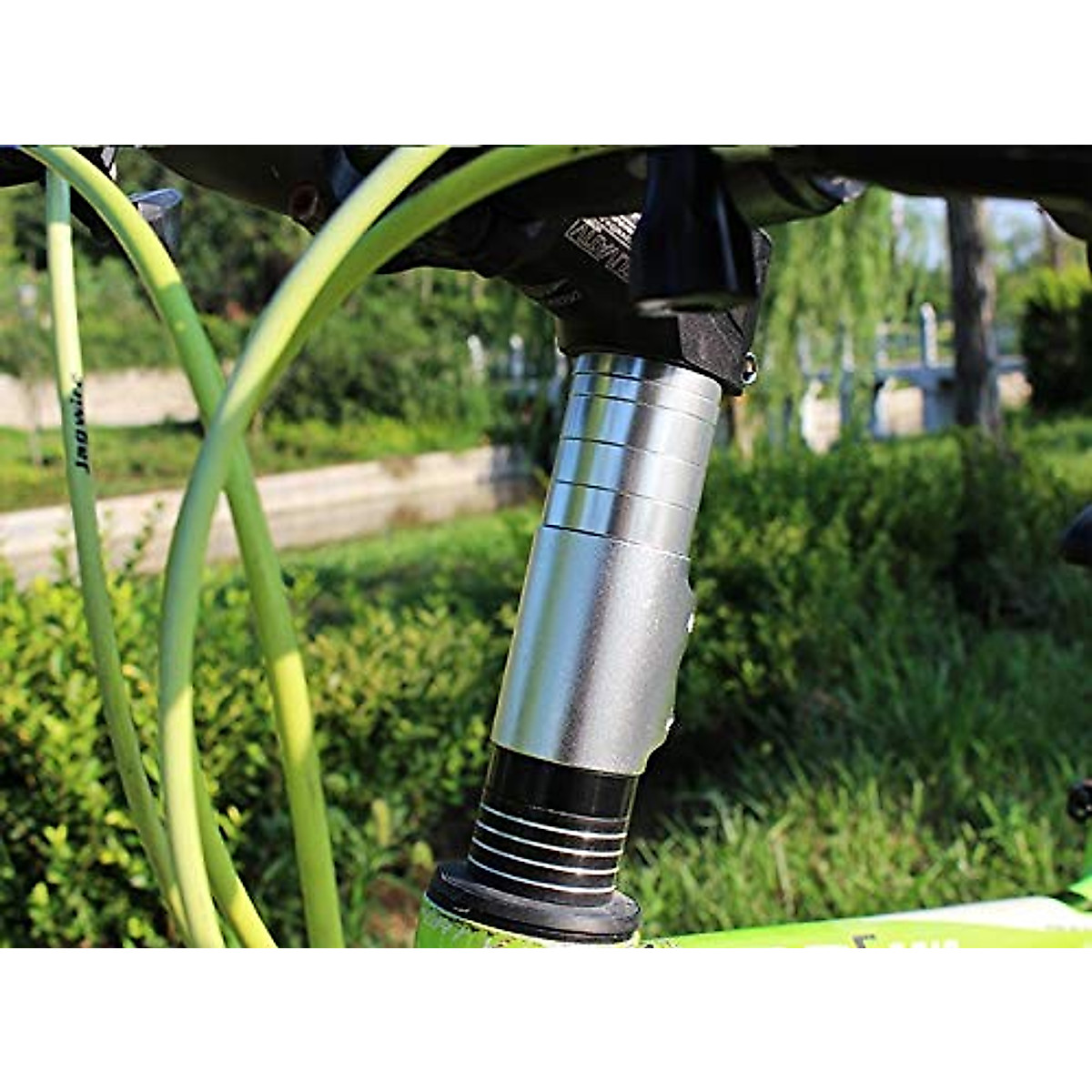 BlueSunshine Bike Handlebar Riser Bicycle Fork Stem Raiser Extender Head Up Raiser Aluminum Alloy (Silver)