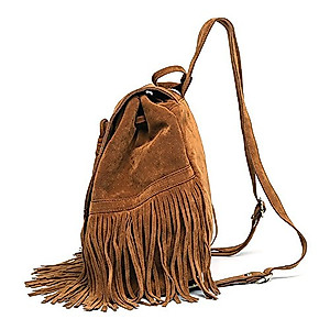 LUI SUI Women Backpack Purse Suede Fringed Tassel Shoulder Bag Fashion PU Leather Travel Bag Daypacks Purse for Girls