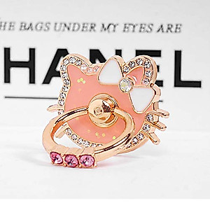 Alzcatek Finger Ring Stand 360 Degree Rotation, Thin Universal Phone Cute Cat Ring Holder Compatible Smartphones