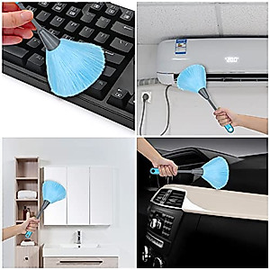 FVIEXE 8PCS 10 Inch Mini Feather Dusters for Cleaning, Small Microfiber Delicate Duster Laptop Computer Keyboard Electrostatic Cleaning Duster Washable, Screen Static Dusting Wand