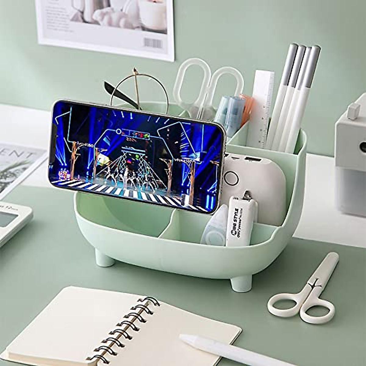 FIZZOQI Plastic Home Storage Rack Desktop Storage Shelf Makeup Organizer Shelf Home Decoration Shelves Sundries Organizer Rack Creative Pen Holder for Office Desktop