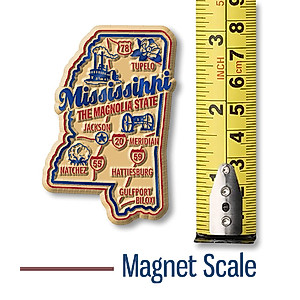 Mississippi Premium State Magnet by Classic Magnets, 1.9" x 2.8", Collectible Souvenirs Made in The USA