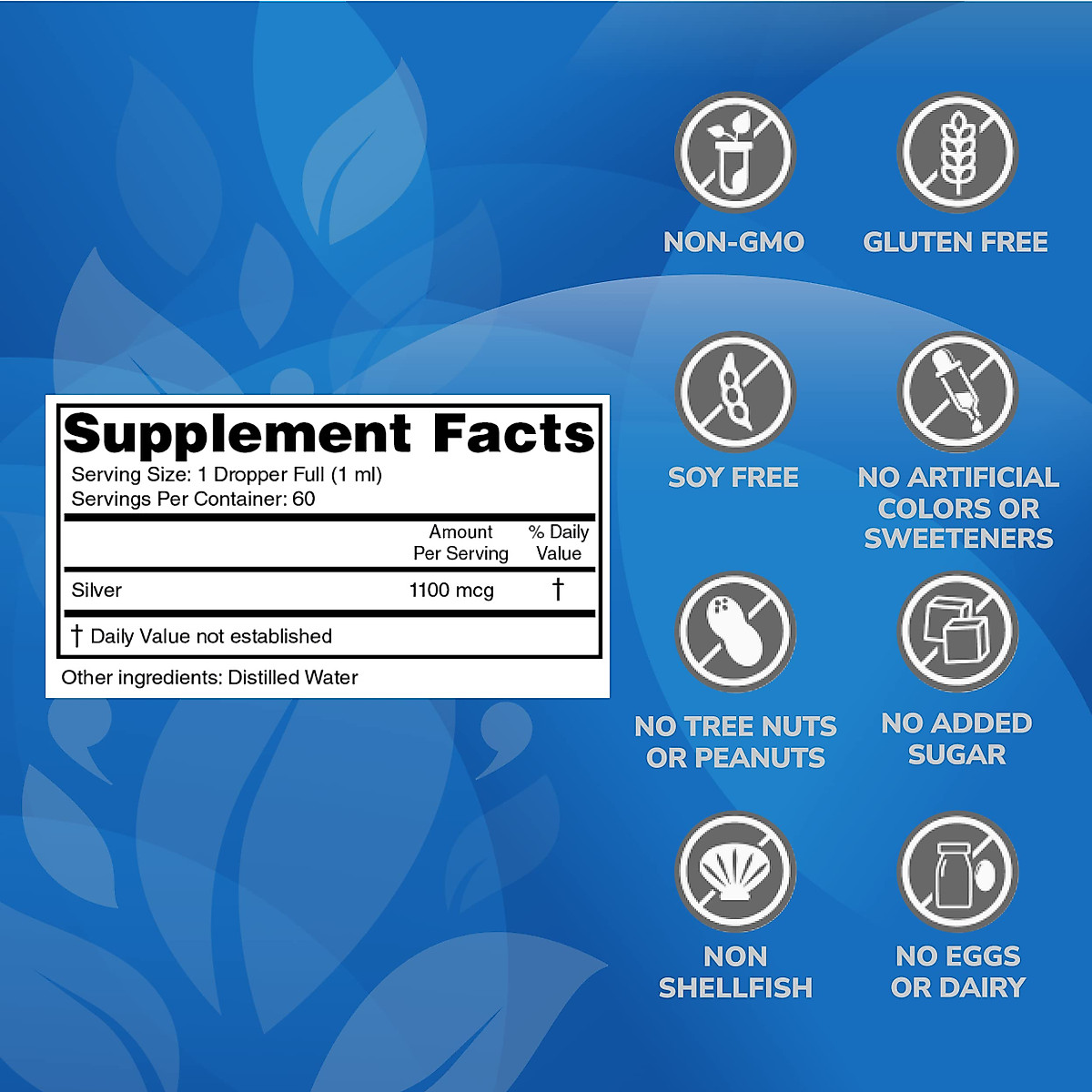 Colloidal Silver Liquid 1100 ppm | Extra Strength Silver Liquid Supplement | 4 oz Amber Glass Bottle with Dropper