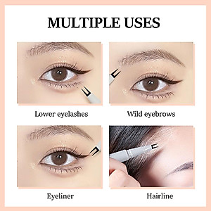 Jutqut 2PCS Double Tip Lower Eyelash Pencil, Natural Lower Eyelashes Liquid Pen, Waterproof Liquid Eyeliner 0.01 MM Double Tip Lower Lash Pen, Smudge proof, Long Wearing with Ultra-Fine Tip(Brown+Black)