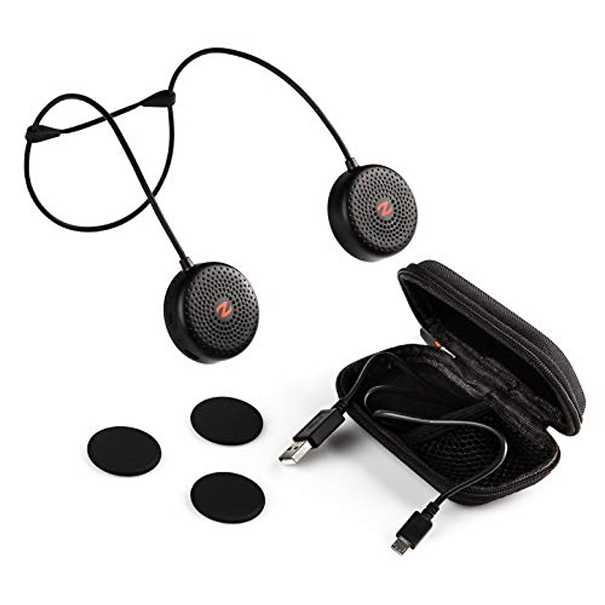 Zulu Audio Magnetic Wearable Bluetooth Speakers (Black) for Running, Bicycling, Hiking, with Microphone