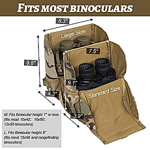 VISMIX Binocular Harness, Adjustable Binocular Harness Chest Pack with Rain Cover for Hunting Hiking Shooting