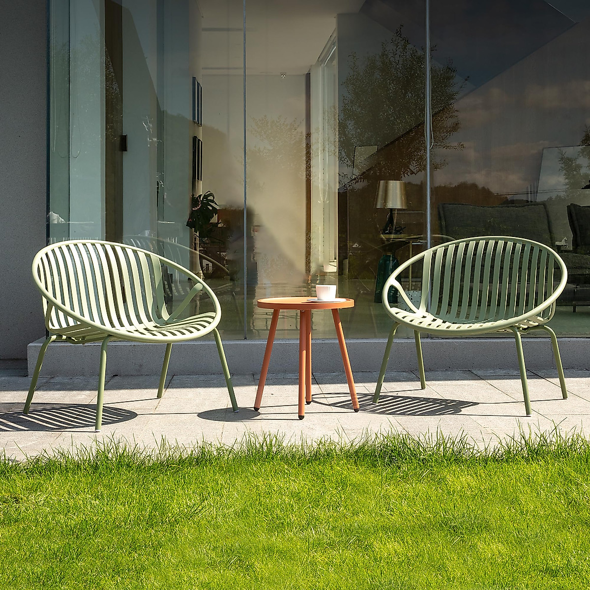 Werph Patio Furniture Set, 3 Pieces Outdoor Furniture with Bistro Table and Patio Chairs Set of 2，Outdoor Patio Set with Porch Chairs and Table,Deck Furniture Conversation Set for Garden Poolside