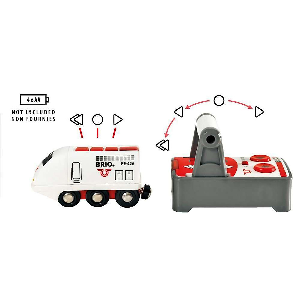 BRIO Remote Control Travel Train - Kids Toy with Light and Sound Features | Battery Operated | Compatible with Wooden Railway Tracks | Perfect for Toddlers Age 3+