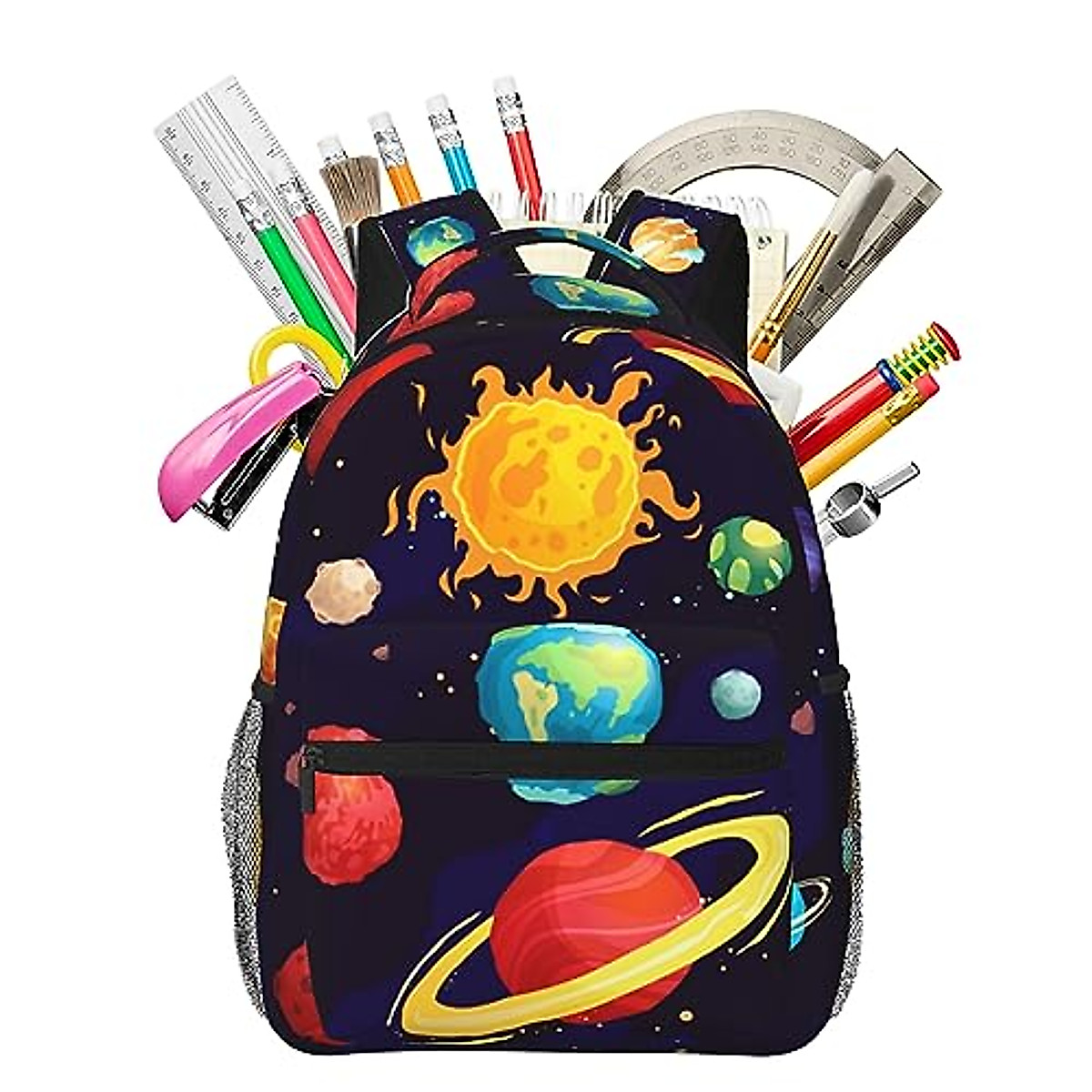 Solar System Backpack Everyday Backpack Outer Space Backpack With Adjustable Straps Galaxy Large Capacity Multi-Pocket Lightweight Breathable Backpack Universal Casual Travel Backpack Outdoor Backpack