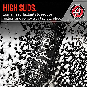 Adam's Graphene Shampoo 16oz - Graphene Ceramic Coating Infused Car Wash Soap - Powerful Cleaner & Protection In One Step - pH Neutral, High Suds For Foam Cannon, Foam Gun, Or Detailing Bucket
