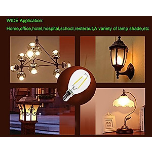 CTKcom 2W G45/G14 Candelabra LED Bulbs Dimmable(4 Pack)- E14 Base Vintage Edison LED Bulb 20W Equivalent 2700K Warm White Lamp for Home,Pendant Lights,Sconces,Antique Light Fixtures 110V~130V AC