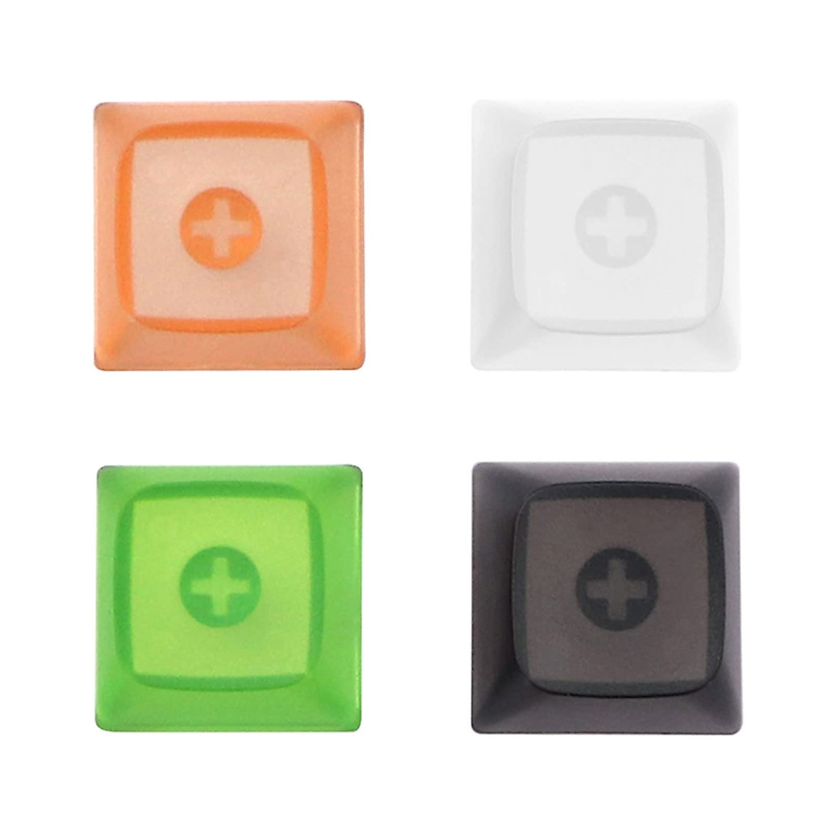 Yuisle DIY Gaming Keyboard 10Pcs XDA Profile Blank Key Transparent Layer PBT Color Backlit Keycaps for Mechanical Keyboard pbt Backlit keycaps