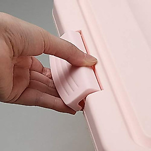 Yubine Plastic Bin with Lid, 14 Quart Latching Tote, 2 Packs