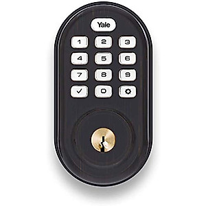 Yale Security Inc. YRD-210-HA-0BP Yale Push Button Electronic Deadbolt with ZigBee (Works with Echo Plus, Samsung SmartThings, Wink and More) in Oil Rubbed Bronze
