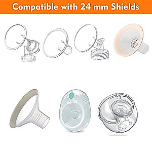 Loveishere 19mm Flange Inserts Compatible with Medela / Willow / TSRETE/ Momcozy S9 S10 S12/ Willow Wearable Cups & Spectra S1 S2, 24mm Breast Pump Shields Reduce Nipple Tunnel Down to 19mm, 2pcs