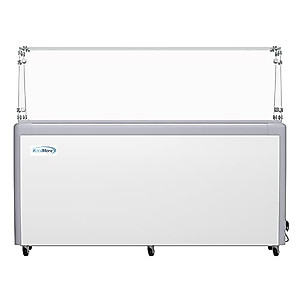 KoolMore KM-GDC-71SD-FG 70 in. 14-Pan Gelato Dipping Cabinet Display Freezer with Sliding Glass Door and Sneeze Guard, 20 cu. ft. ETL Listed