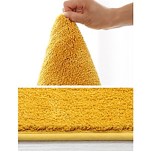 Reyox Plush Half Circle Area Rugs, Soft Fluffy Carpet, Non Slip Runner Rug for Entryway Living Room Bedroom Kitchen Bathroom Black 1.6 x 2.6 Feet