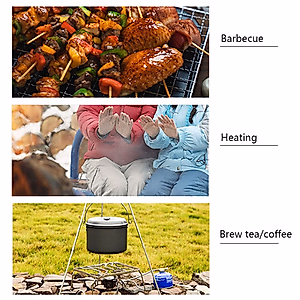 AIROKA Lightweight Square 2800W Gas Furnace Portable Camping Stove with Piezo Ignition Folding Windproof Backpacking Stove Strong Firepower Burner for Outdoor Hiking Cooking