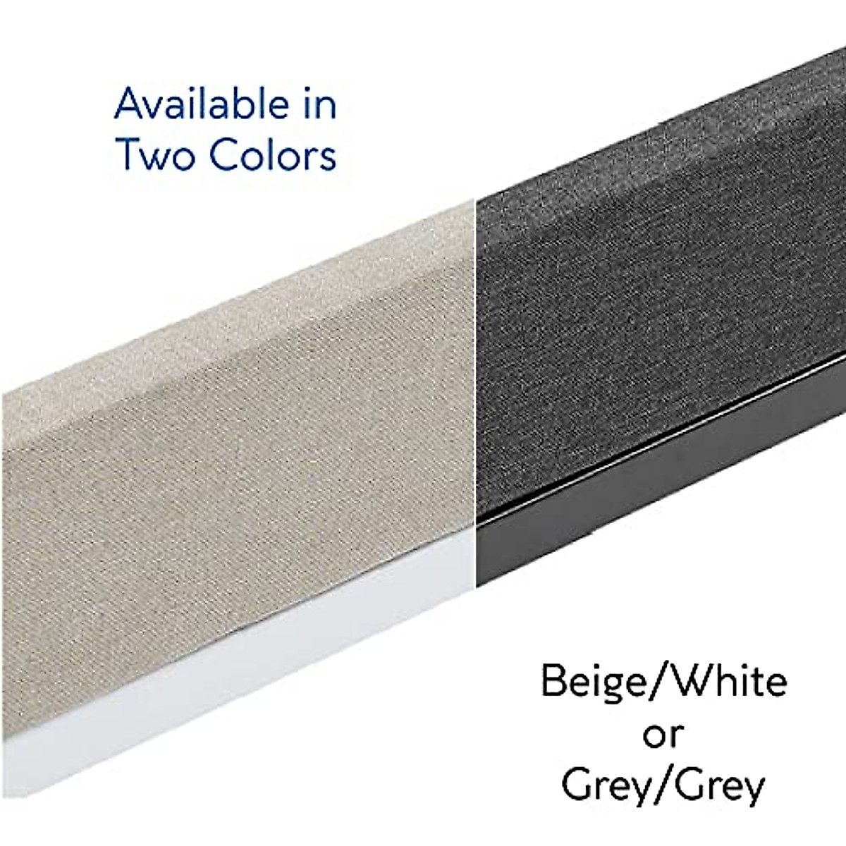 Classic Brands Capri Black Metal Platform Bed Frame with Built-in Grey Upholstered Mattress Foundation, Queen