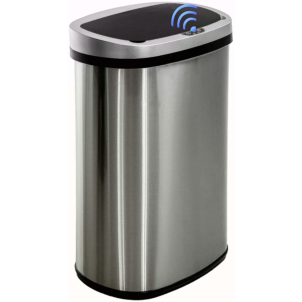 13 Gallon 50 Liter Garbage Can Automatic Kitchen smart motion sensor Trash Motion Sensor Automatic Closure & Opening Touchless Garbage Bin Anti-fingerprint Mute Designed Trash Bin for Office Bedroom Bathroom (Silver2)
