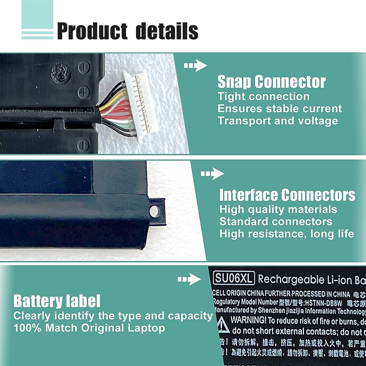 BOWEIRUI SU06XL L29184-005 Battery for hp Spectre x360 15t-df000 Battery for HP Spectre X360 15-DF000 15T-DF100 DF0013DX DF0033DX DF0043DX DF1033DX DF1043DX 15-DF0XXX 15-DF1XXX Series