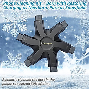 iPhone Cleaning Kit Port Cleaner Repair & Restore Tool for iPad Pro Watch Cell Phone Charging Port, Lightning Charger Cables Speaker Airpod Cleaning Putty Dust for All Devices - Snowflake Multitool