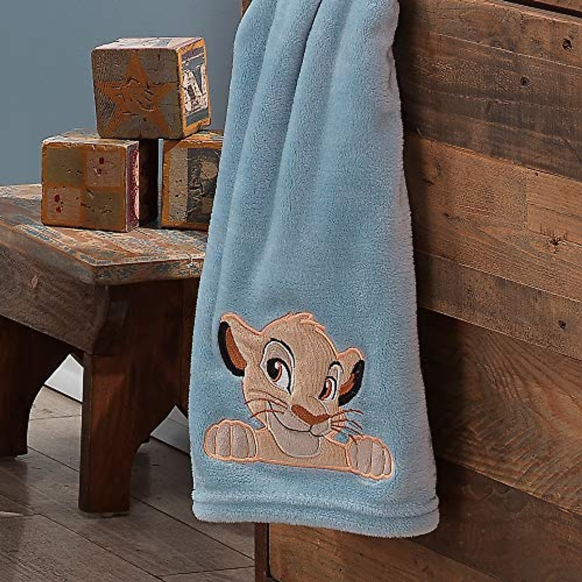 Lambs & Ivy Lion King Adventure Baby Blanket, Blue , 30x40 Inch (Pack of 1)