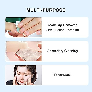 SHINO Multi Purpose Cotton Pads for Face, 4-Layer Cotton Pads Makeup Remover 100% Cotton Chemical Free Biodegradable 2" x 3" Sensitive Skincare Pads