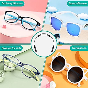 Adjustable Glasses Strap,4 Pack 14” Sports Anti Slip No Tail Sunglasses Eyeglass Straps,Universal Fit Eye Glasses String Strap with Retainer Eyeglass Ear Grip for Men Women Kids