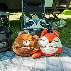 Lippert Thomas Payne Three-in-One Children’s Raccoon Nap Sack for Camping and Sleepovers with Durable Material, Fold-Up Design, Machine Washable, Dryer Safe - 2022107841 Grey