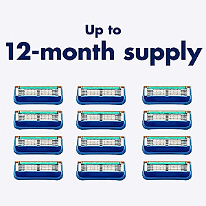 Gillette Fusion5 Mens Razor Blade Refills, 12 Count, Lubrastrip for a More Comfortable Shave